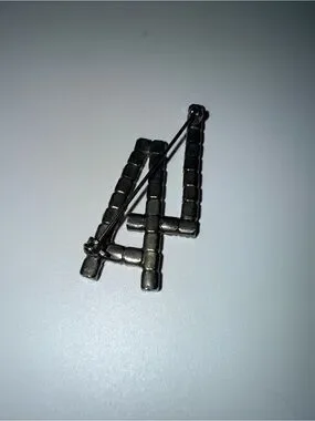 Accessories | Rhinestone La Letter Pin Brooch In Clear Crystal | Poshmark